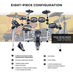 Alesis Drums Command Mesh Kit - Electric Drum Set with USB MIDI Connectivity, 600+ Electronic & Acoustic Drum Kit Sounds and Dual Zone Mesh Pads