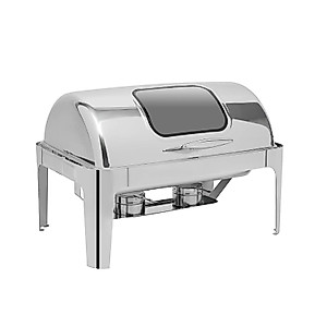 PaNeTnya 13.5L Chafing Dish Buffet Set,Stainless Steel Professional Chafers and Buffet Warmers Set with Visible Window,Food Warmer for Homes,Kitchens,Restaurants (2 Grid)