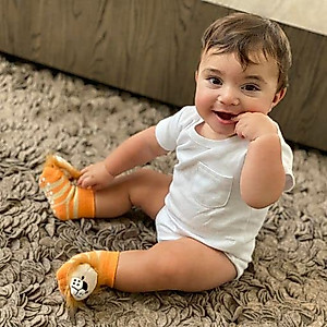 Piero Liventi Lion Boogie Toes Rattle Sock, 1-Pair (0-1Y) Rattles Foot Finder, Rattle Sock Baby Toddler Toy, Present Gift for Newborn Infant Babies Boy Girl Bebe