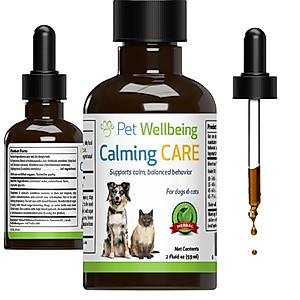 Pet Wellbeing Calming Care for Dogs - Vet-Formulated - Supports Calm & Relaxed Nervous System - Natural Herbal Supplement 2 oz (59 ml)