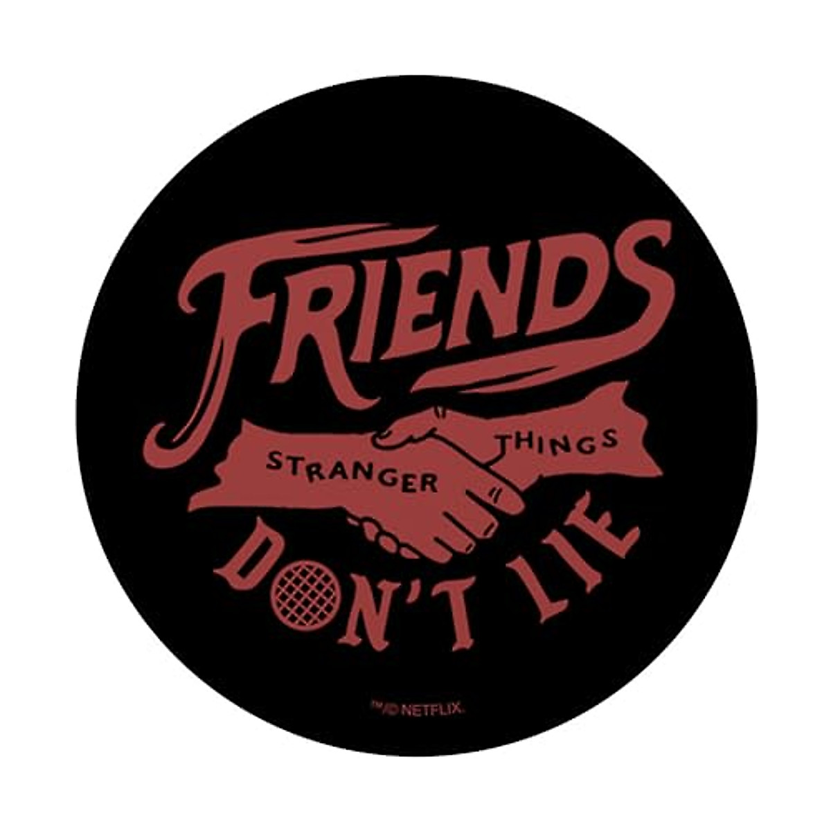 Stranger Things Friends Don't Lie Text Handshake PopSockets Standard PopGrip