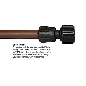 Habitech 3-Pack 1/2 Inch Drip Irrigation Tubing to Faucet/Garden Hose Adapter - Reusable Connector Fittings for Most Rain Bird, Orbit, Dig, Toro 1/2 or 5/8 Tubing x 3/4" FHT