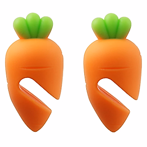 Pot Lid Lifter ZRM&E 2PCS Carrot Shape Spill-proof Lid Lifter for Soup Pot Kitchen Restaurant Tool, Silicone Heat Resistant Shelf, Keeping Lid Open Cooking Assistant, Spill-Proof Pot Lid Rack