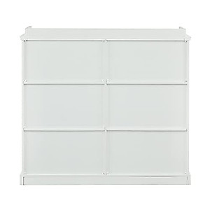 UpperHse Living W52 × H48 Barrister Lane Bookcase with 10 Storage Cubbies, Free Standing Bookshelf Library Standard Bookcase for Home Office Living Room Bedroom, Solid White