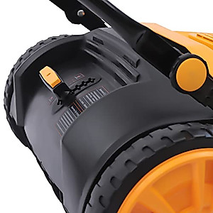 Outdoor Hand Push Floor Sweeper - 14.53 Gallon Capacity, 41.3" Sweeping Width Walk-Behind Sweeper, Sweeps 39,000 Square Feet/Hour, Industrial Floor Sweeper with Two Brooms