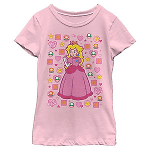 Nintendo Girl's Peachtone T-Shirt, X-Small, Pink