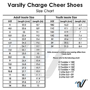 Varsity Spirit Charge Cheer Shoes - Women's Size 7.5 White