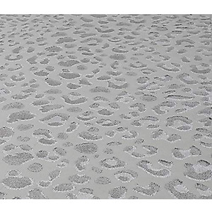 CosmoLiving by Cosmopolitan HZ50A Cougar Area Rug, Snow Leopard