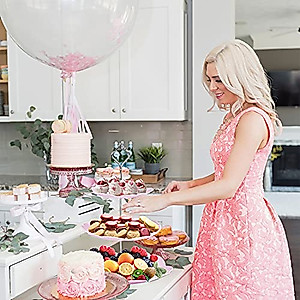 Cupcake Stand,2 Pack of 3-Tier Flower Dessert Plates Mini Cakes Fruit Candy Display Tower Cookie Tray Rack Candy Buffet Holder Cake Stand Cardboard Cupcake Stand Tiered Serving Stand (Style 1)