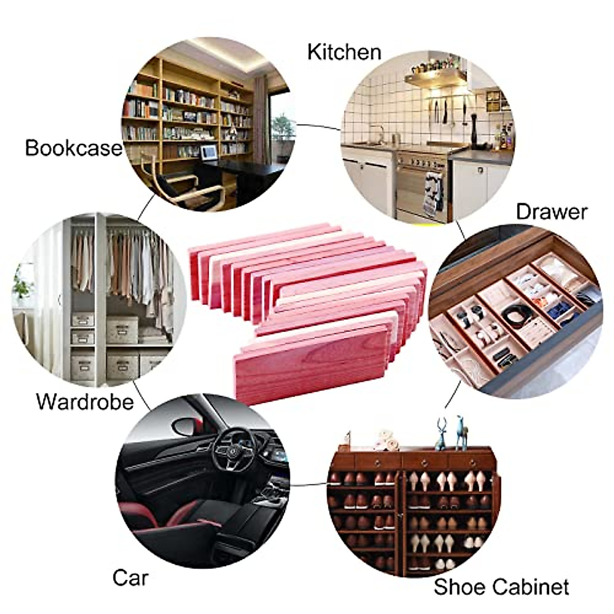 Cedar Space Cedar Blocks for Clothes Storage, 100% Aromatic Red Ceder Blocks, Cedar Planks, Cedar Accessories for Closets Storage, 16 Pcs