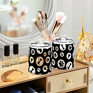 Love Paw Imprint Acrylic Jars 2/4 Pack of 12 oz, for Bathroom Canister Storage Organization, Vanity Makeup Organizer