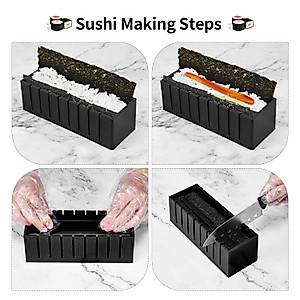 MLRYH Sushi Making Kit Sushi Maker 12 Pcs Plastic Premium set Sushi Tool Set Sushi Rice Roll Mold Shapes, DIY Sushi Roller Tool for Home Beginners.