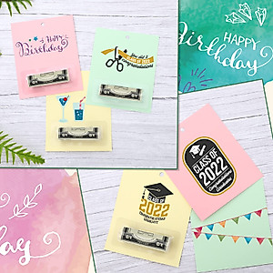 Weysat 60 Pcs Christmas Money Holder Domes Lip Balm Pouches Money Holder Plastic Lipstick Money Holder Plastic Domes Lip Balm Pouches with Double Side Tape for Christmas Day Gift Card DIY Crafts