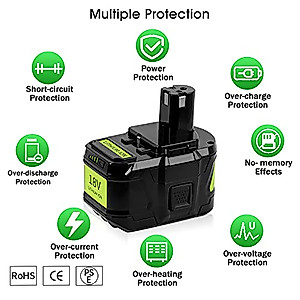 【Upgrade!】 CaliHutt 18V 9.0Ah Replace Battery for Ryobi ONE+ Plus 18V Battery High Capacity 18V Lithium-Ion Battery P102 P104 P105 P106 P108 P107 P109 for Cordless Power Tools
