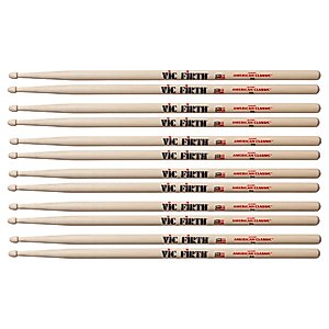 Vic Firth 6-Pair American Classic Hickory Drum Sticks Wood 7A