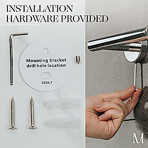 MARMOLUX ACC - Chrome Toilet Paper Holder | Open Arm 4.7 Inches Toilet Tissue Hanger | Bathroom Toilet Paper Holder Wall Mount in Stainless Steel Polished Chrome