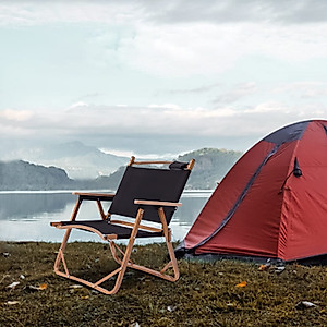 BANLICALI Camping Chairs, Folding Camping Chair, Portable Outdoor Folding Chair for Camping, Traveling, Barbecuing, Picnics Black Load 120kg/264.55lbs