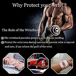 YUNYILAN 2 Pack Wrist Brace Carpal Tunnel, Wristbands Compression Wrist Strap, Wrist Wraps Support Sleeves for Work Fitness Weightlifting Sprains Tendonitis Pain Relief Breathable (Black, L)