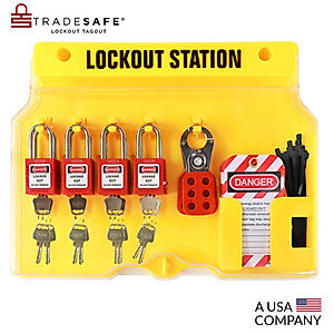 TRADESAFE Lockout Tagout Station - OSHA Compliant Safety