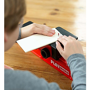 PLAYmake Kids’ 4-in-1 Woodshop Carpentry Cool Tool with Jigsaw, Lathe, Drill Press, Sander, Power Supply, Safety Goggles, Extra Supplies, and Deluxe Project Book