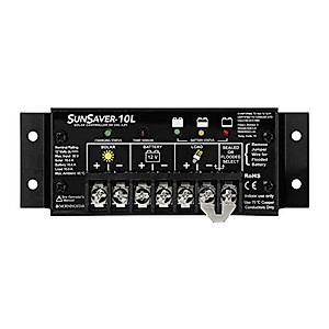 Morningstar SunSaver 10A PWM Solar Charge Controller 12V Batteries LVD, Solar Panel Controller Battery Controller Solar Controller 12V, Lowest Fail Rate Charge Controllers for Solar Panels