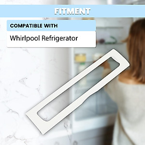 HECASA W10827015 AP5985816 PS11723190 Refrigerator Pantry Drawer Door Compatible with Whirlpool Refrigerator Plastic Clear White 67005903 Replacement only
