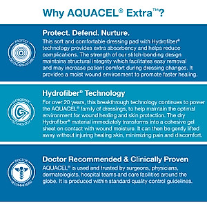 ConvaTec AQUACEL Extra 2"x2" Hydrofiber Two-Dimensional, Soft Absorbent Non-Woven Wound Dressing, 420671, Box of 10