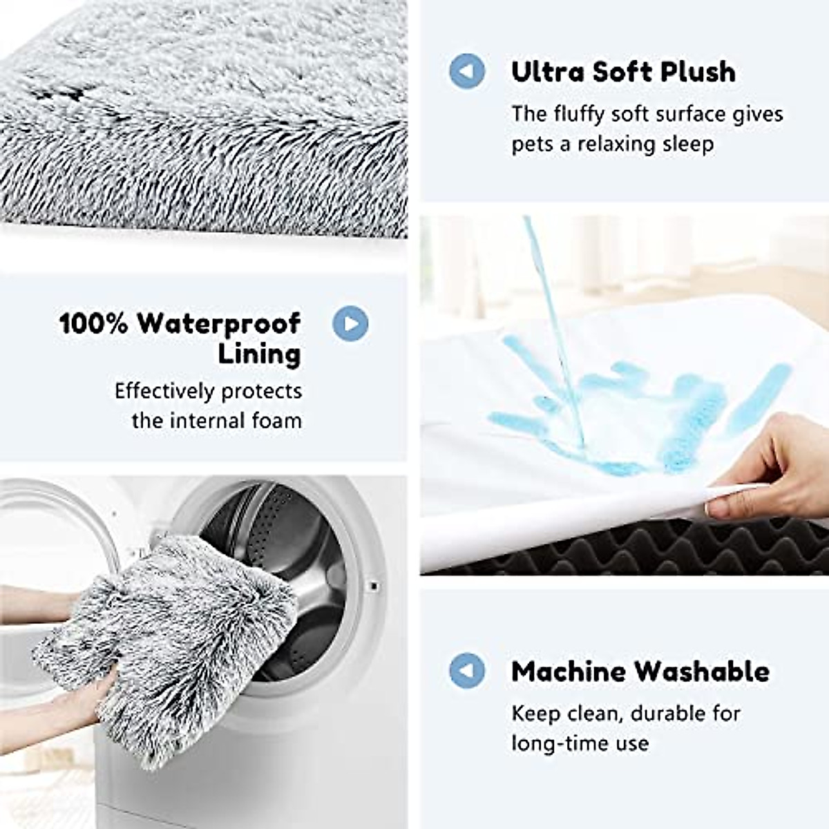 Western Home Large Dog Beds for Large Dogs, Waterproof Orthopedic Dog Bed - Egg Crate Foam Dog Bed with Removable Washable Cover, Dog Crate Bed with Non-Slip Bottom for Dog Crate