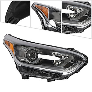 TBVECHI Headlight Assembly for 2019 2020 2021Kia Forte Halogen w/LED DRL Passenger Side Headlamp Replacement, Black Housing Clear Lens Front Head Light Lamp 92102M7100 92101M7100