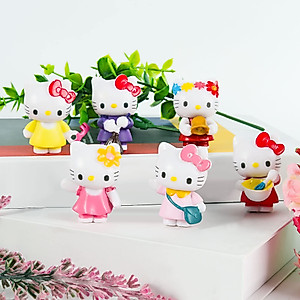 24Pcs Cute Kitty Cat Cake Topper Figurines, Cartoon Cupcake Toppers Figure Toys, Party Supplies Birthday Cake Decoration