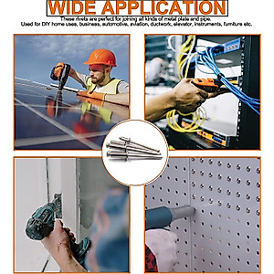 450pcs Stainless Steel Blind Pop Rivets, Stainless Steel Blind Rivets, 1/8" 5/32" 3/16"，7Sizes Pop Rivets Assortment Kit(Silver)