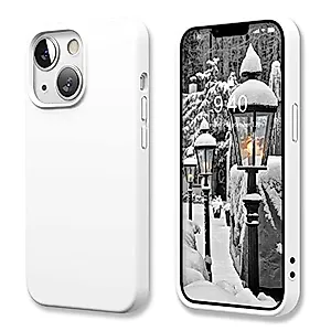 Spogie Designed for iPhone 13 Silicone Case,Ultra Slim Soft Scratch Proof Anti-Fingerprint Shockproof ​Full Body Protective Case for iPhone 13 6.1inch（White）