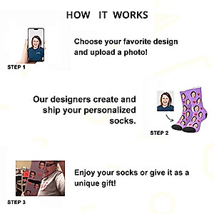 VEELU Personalized Socks with Picture Custom Dog Face Crew Sock for Men Women Kid