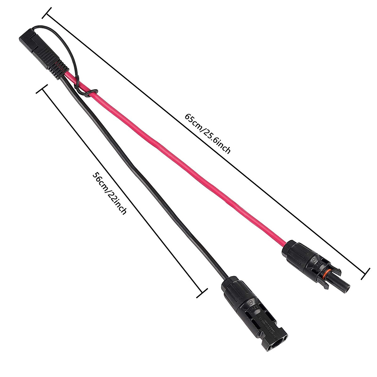 Vemote Solar Panel Connector to SAE Adapter Cable, 30A IP68 Waterproof PV Extension Wire with SAE Polarity Reverse Adapter 10AWG for Rv Caravan Solar Panels Battery Charger