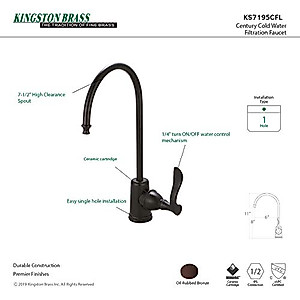 Kingston Brass Gourmetier KS7195CFL Century Single Handle Water Filtration Faucet, Oil Rubbed Bronze