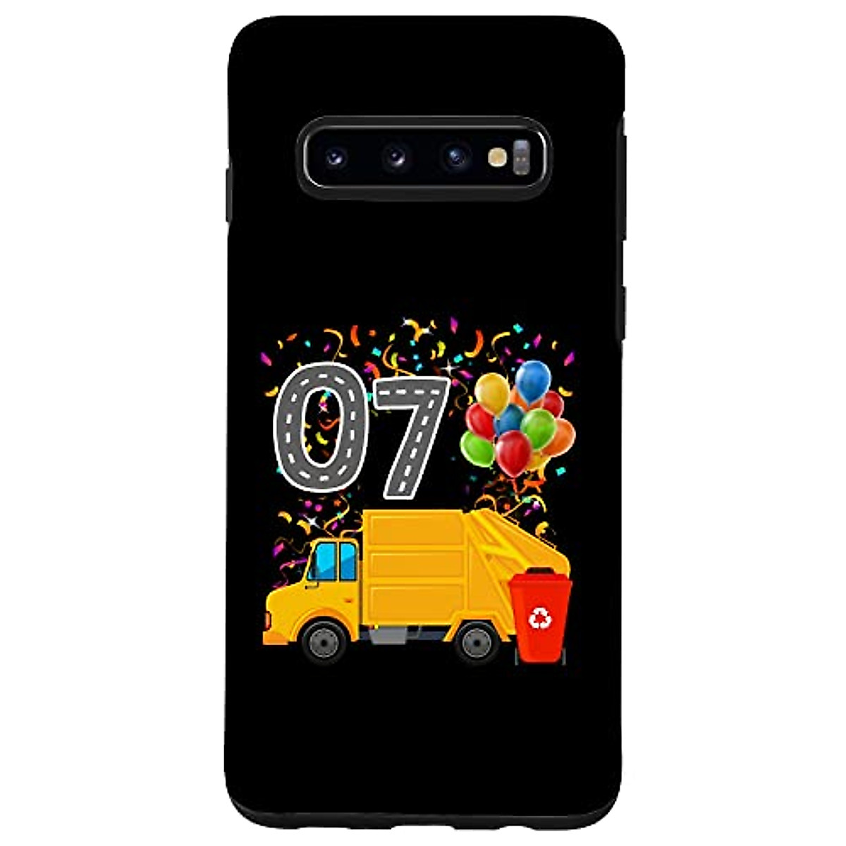 Galaxy S10 Happy O7 Birthday Rear Loader Garbage Truck Case