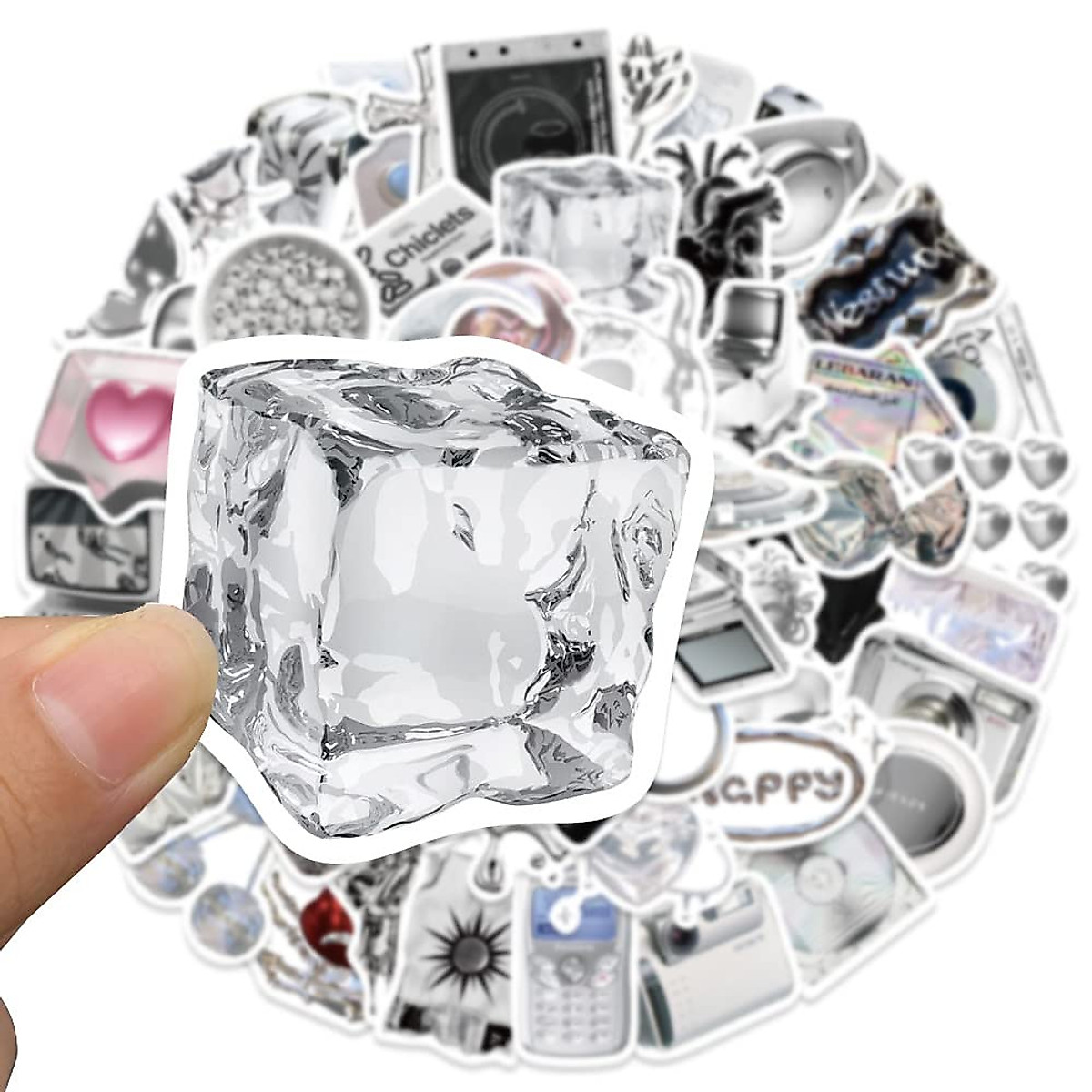 ZJSXINDI Stickers Aesthetic Waterproof Laptop Stickers Decals 66 Pcs for Water Bottle Laptop Computer Skateboard Bumper,Aesthetic Vsco Vinyl Stickers for Kids Teens Girls (Platinum)