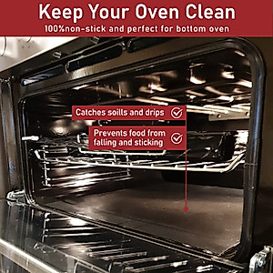 RENOOK Oven Liners for Bottom of Oven, 3 Pack Non-Stick Oven Liner Mats, Protecting Bottom of Oven/Gas Stove, Reusable, BPA and PFOA Free, 15.75"x23"