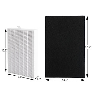HPA300 HEPA Replacement Filter R Compatible with Honeywell HPA300 HPA200 HPA100 HPA090 Series,3 HEPA filters & 3 Carbon Pre-Filters