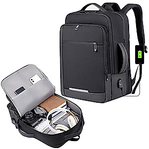 Backpack, Laptop Backpack, Carry on Backpack,Travel Backpack, 17 Inch Large Carry on School Backpack Extra Large Bookbag for Men Women Backpack,Travel Laptop Backpack with USB Port (Black)