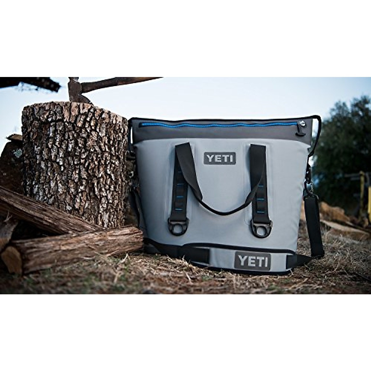 YETI Hopper Two 40 Portable Cooler, Fog Gray/Tahoe Blue