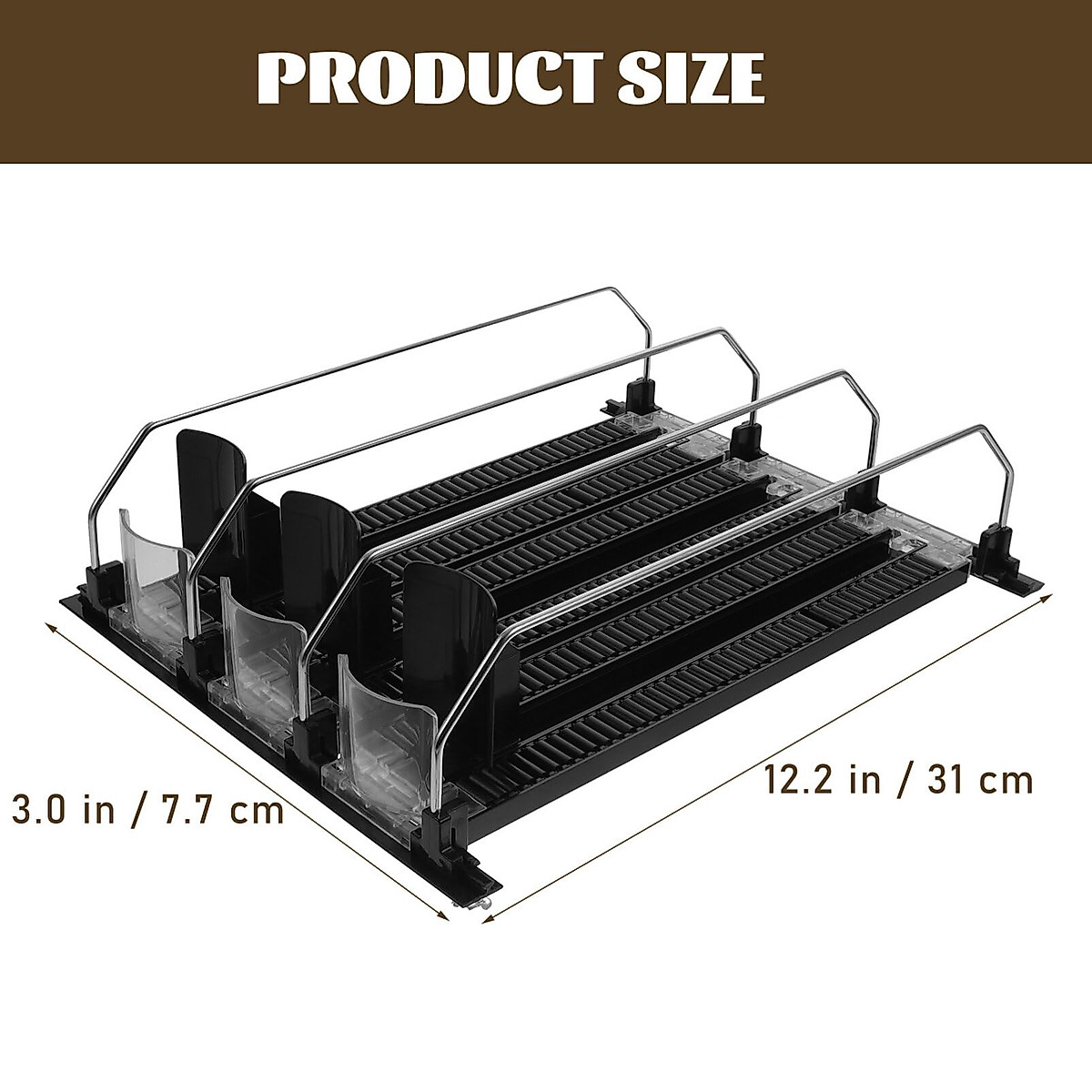 HEMOTON 3pcs Drink Pusher Shelf Water Bottle Water Dispenser Mini-fridge Mini Refridgerator Beverages Soda Can Dispenser for Refrigerator Mini Fridge Organizer Canning Jar Small