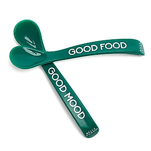 Bella Tunno Wonder Spoons - Soft Baby Spoon Set Safe for Baby Teething & Toddler Spoons, Food-Grade BPA Free Silicone Self Feeding Spoon 2pk, Little Lady Darling