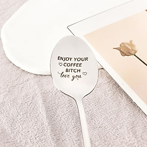 Funny Coffee Spoon for Best Friend Birthday Gifts for Women BFF Christmas Gifts for Teen Girls Expresso Spoons Gifts for Coffee Lovers Cute Friendship Gifts for Her Besties Cousin Sister Gift Ideas