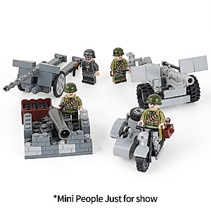 MOOXI WW2 Artillery Weapons Building Blocks Set(710PCS).MOC Military Bricks Parts Toys Sets for Boys.