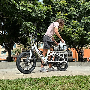 Aipas Electric Bike for Adults, 48V 14.4Ah LG Battery Electric Cargo Bike, 750W Electric Bike, 28 MPH, 50 Miles Long Range Electric Bike, Electric Bike for Two People, 2 Person Electric Bike