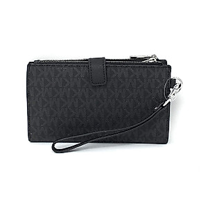 Michael Kors Jet Set Double Zip Wristlet Black PVC