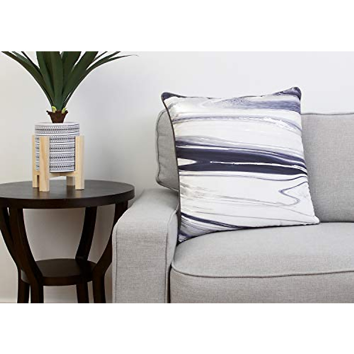 Thro by Marlo Lorenz Gray Flannel Silver Kia Marble Raised Foil Pillow