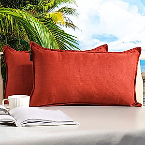SUNROX FadeShield Outdoor Pillow Covers 12x20 Inch, Pack of 2, Water-, Stain-, UV Fade Resistant Decorative Throw Lumbar Pillow Covers for Patio Furniture Garden Balcony Couch
