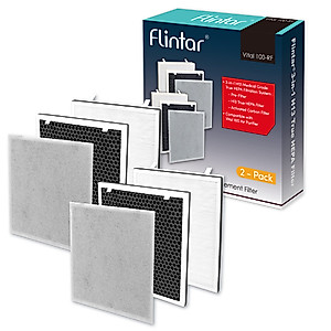 Flintar 2-Pack of Vital 100 H13 Grade True HEPA Replacement Filter, Compatible with Vital 100 Air Purifier, Part Number Vital 100-RF